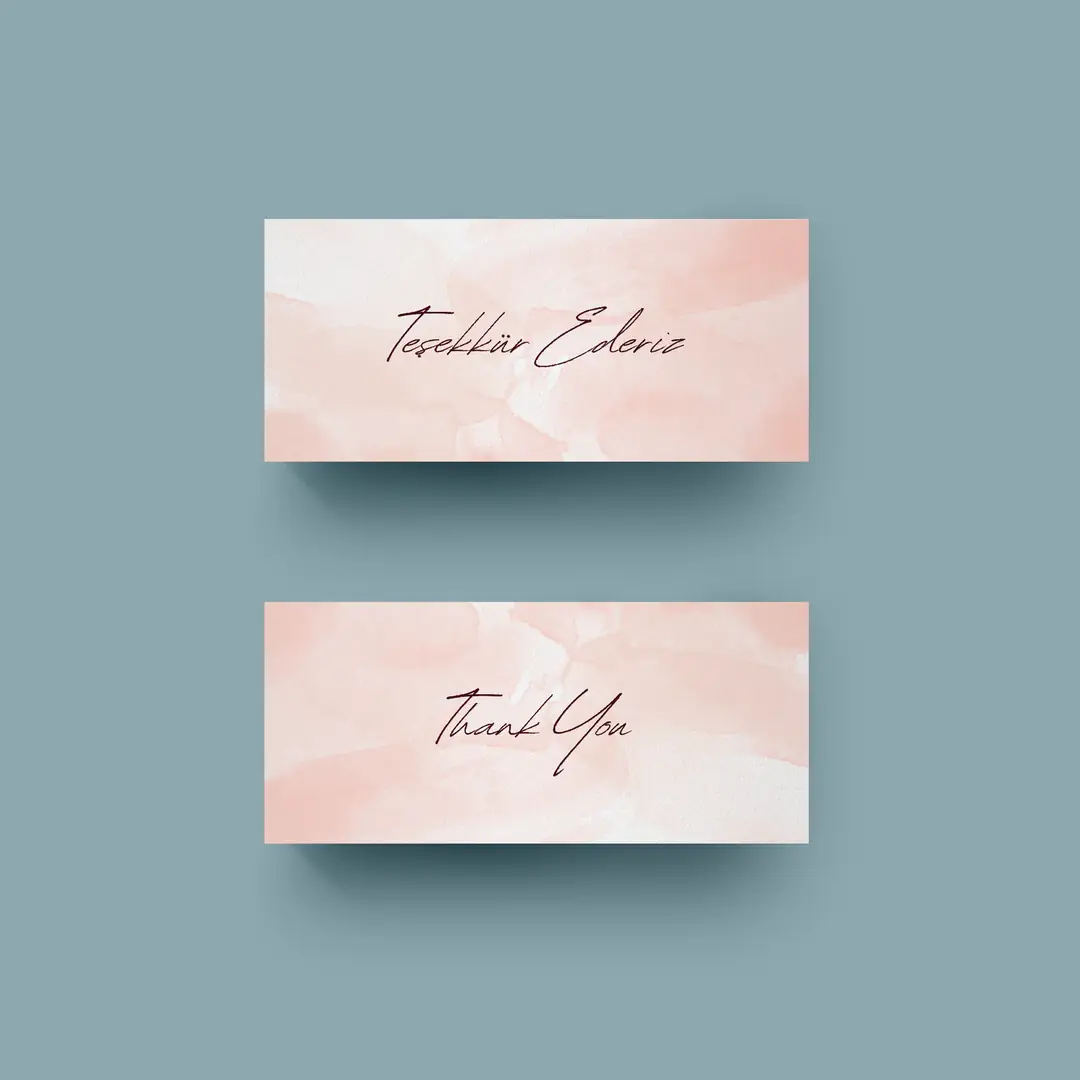 9x6 cm Hazır Teşekkür Kartı (Şablon12)
