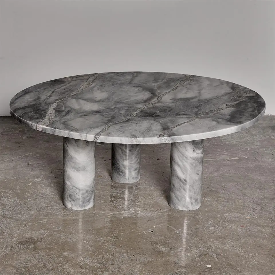 Gri Mermer Yuvarlak SehpaKein House