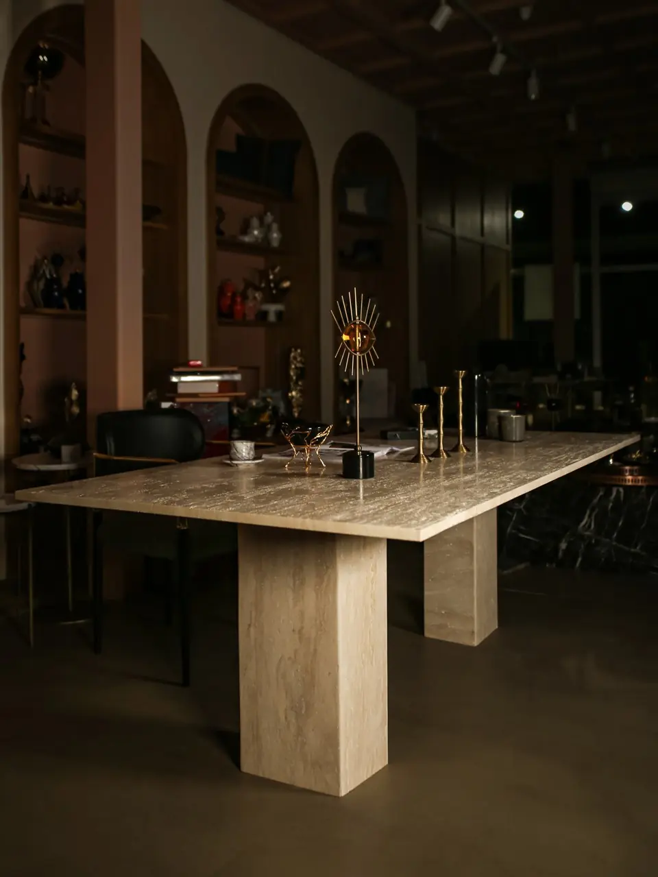 Dikdörtgen Traverten Mermer MasaKein House