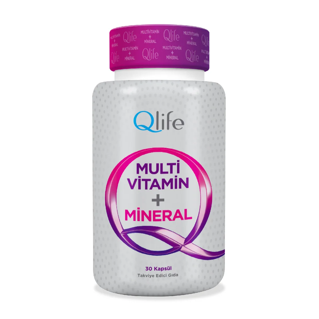 Qlife Multivitamin & Mineral 30 Kapsül 13 Vitamin 7 Mineral | Full4You