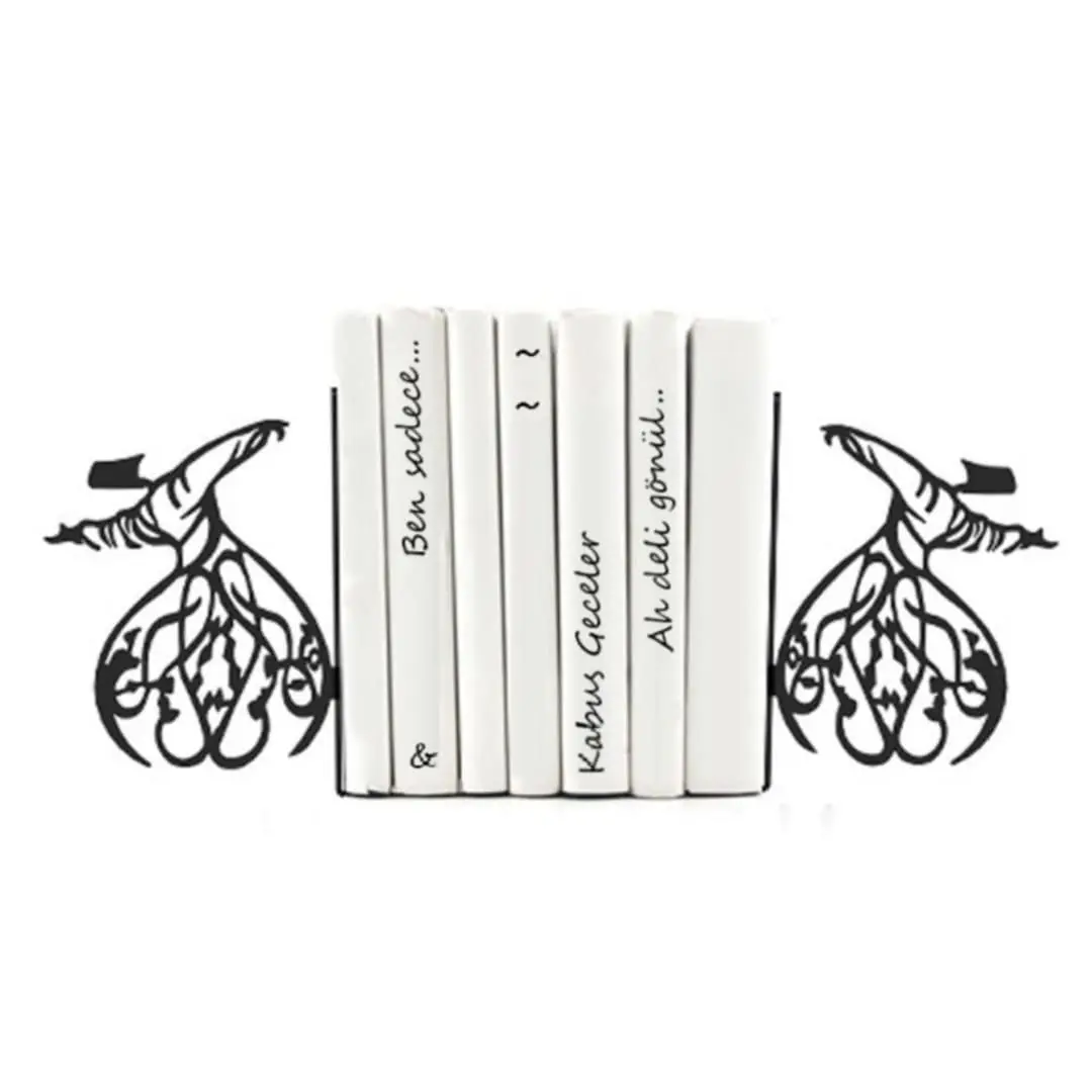 Semazen Figürlü Metal Kitap Tutucu