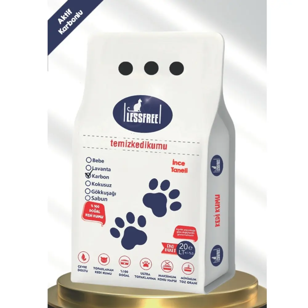 Less Free 20 Lt Ince Tane Aktif Karbon Kedi Kumu