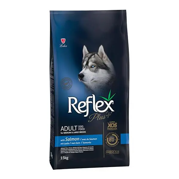 Reflex Plus Orta ve Büyük Irk Somonlu Yetişkin Köpek Maması 15Kg
