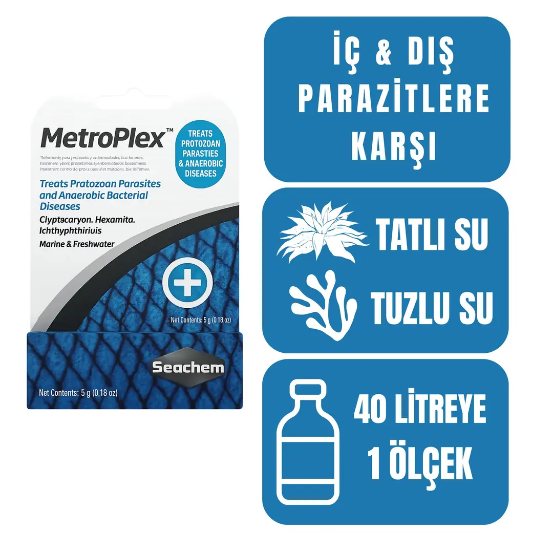 Seachem Metroplex 5gr Balık Parazit İlacı