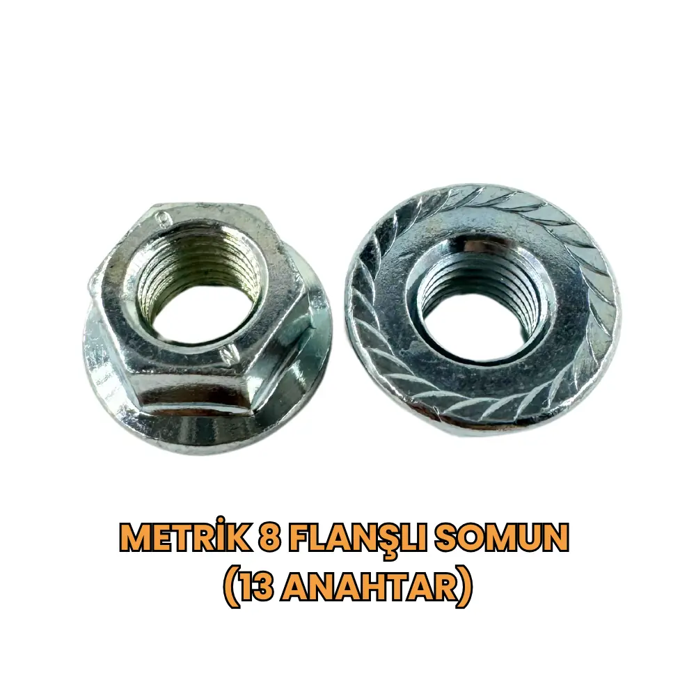 Metrik 8 Flanşlı Somun - Toptan Motosiklet Yedek Parça | Ufuk Motosiklet