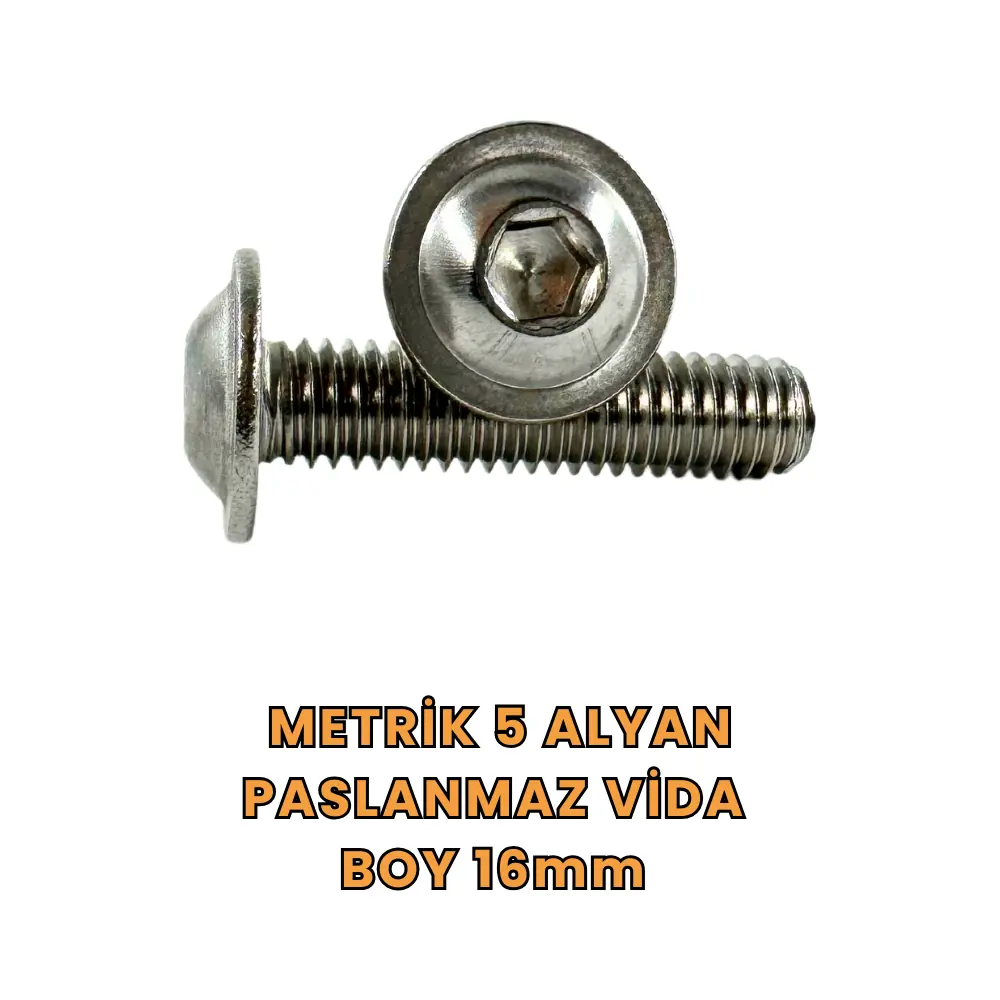 Metrik 5 Alyan Paslanmaz Vida 16 mm - Toptan Motosiklet Yedek Parça ...
