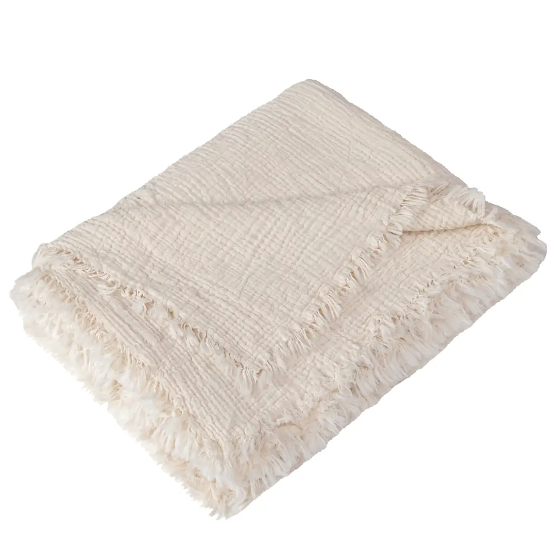 Organik 4 Katlı Krem Renk Müslin | 80x100cm %100 Organik Pamuk Müslin