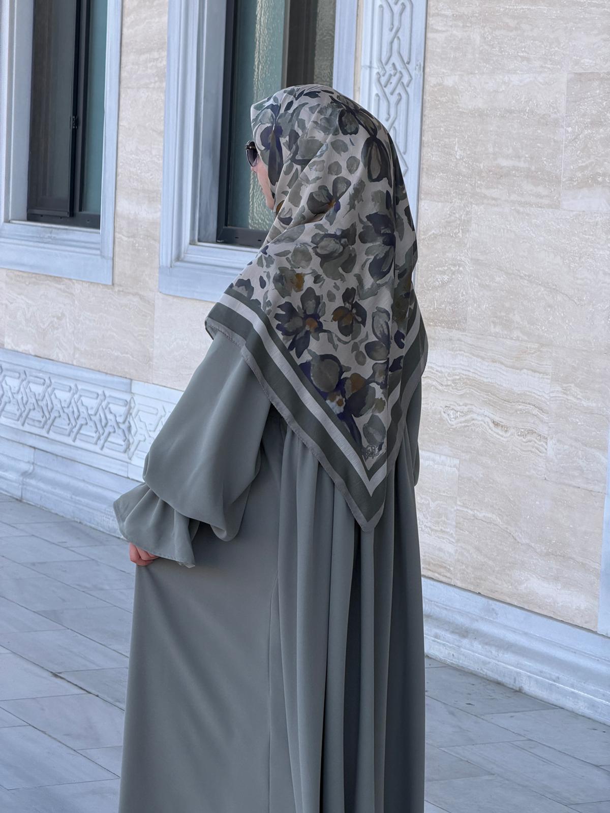 Pamuklu Soft Nazenin Desen Eşarp-Mint| Qalor Scarf