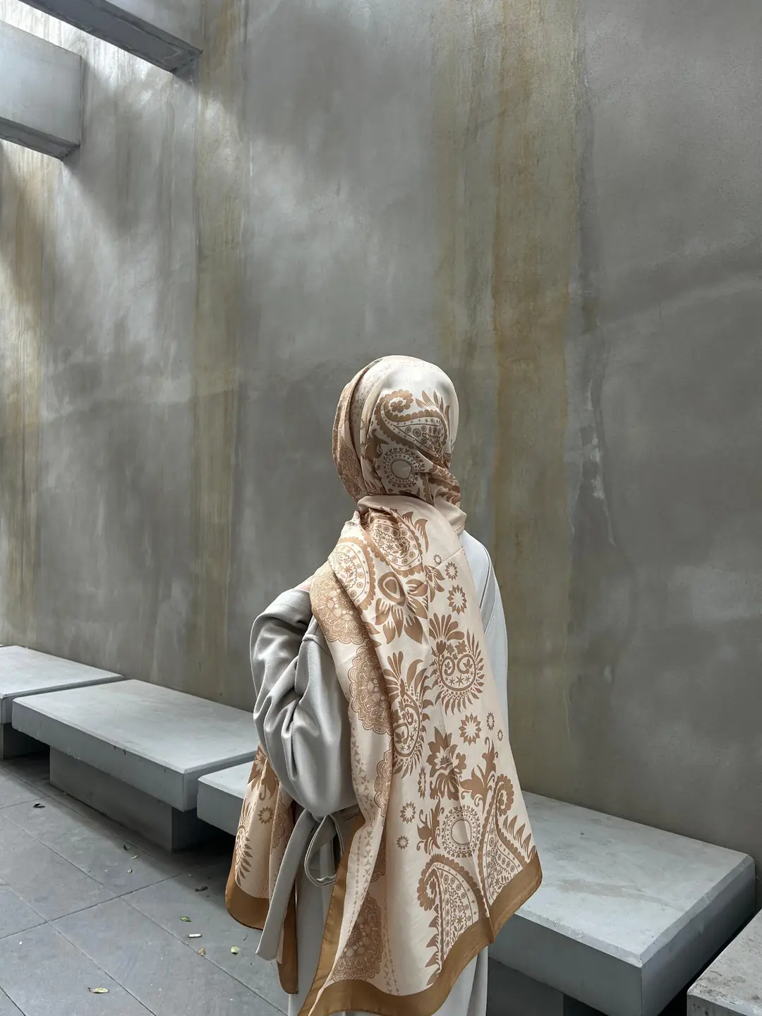 Pamuklu Soft Arya Desen Şal-Yağ Yeşili| Qalor Scarf