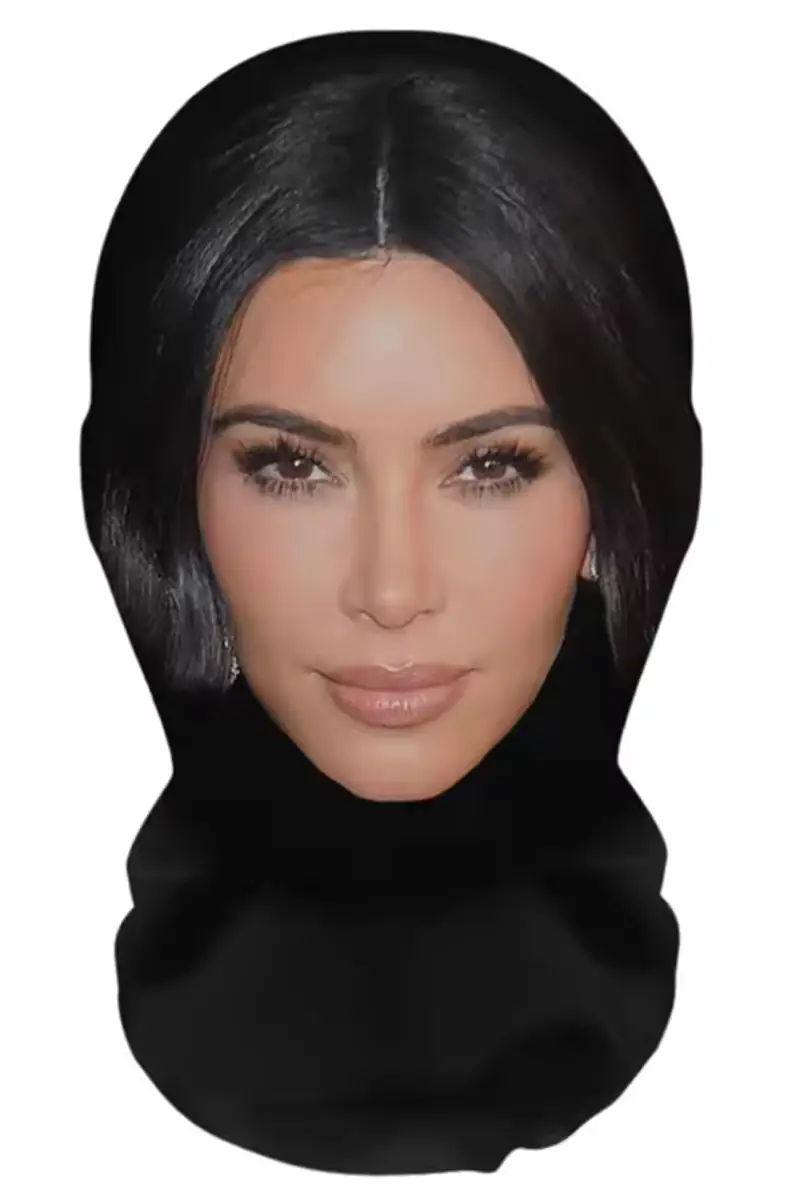 Kim Kardashian 3D Baskılı Tam Yüz Kaplamalı Dikişsiz Cosplay Parti Maskesi