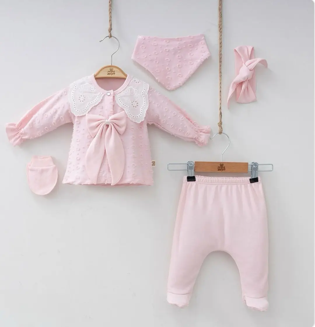 Kız Bebek Vintage 5'li Hastane Çıkış Set