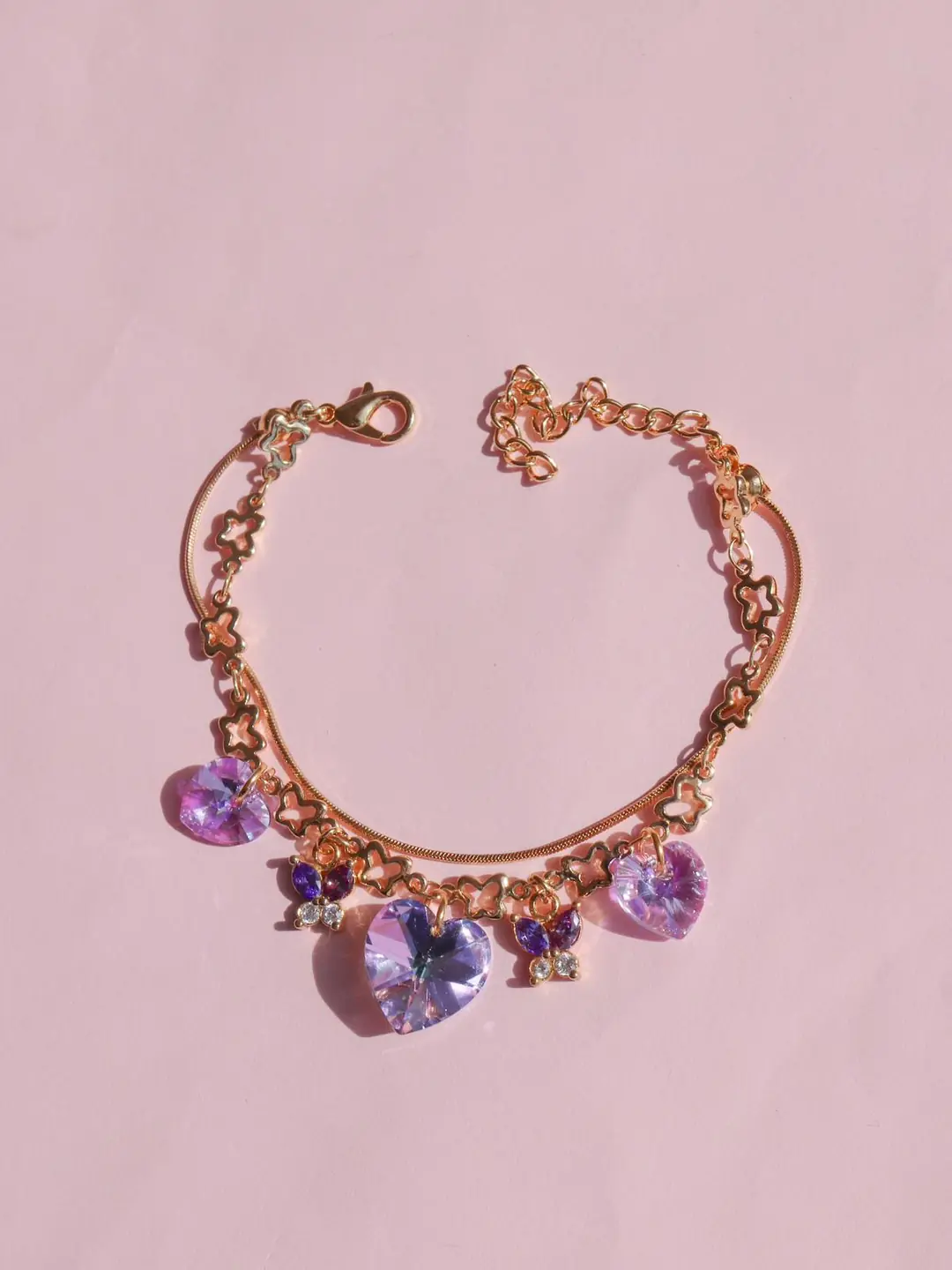 Reorah - Pinkie Crystal Heart Bracelet