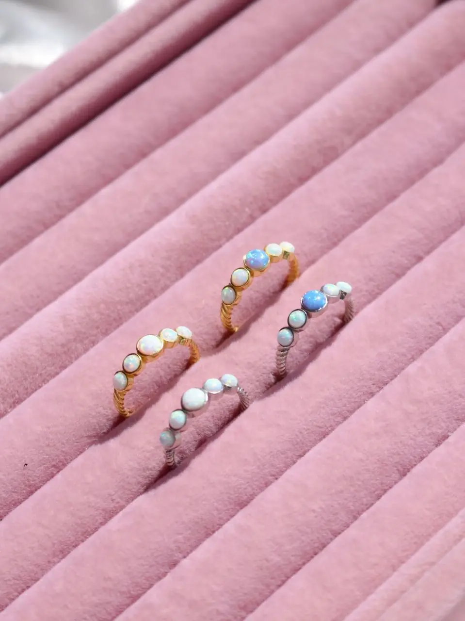 Reorah - Mermaid 5 Pearl Opal Ring 925 Silver