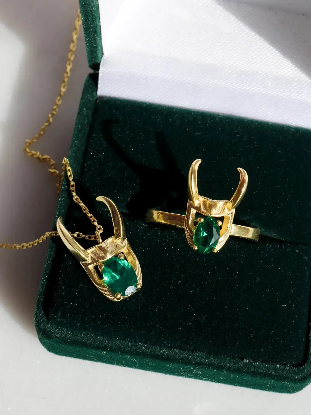Loki Necklace, Ring 925 Silver Set