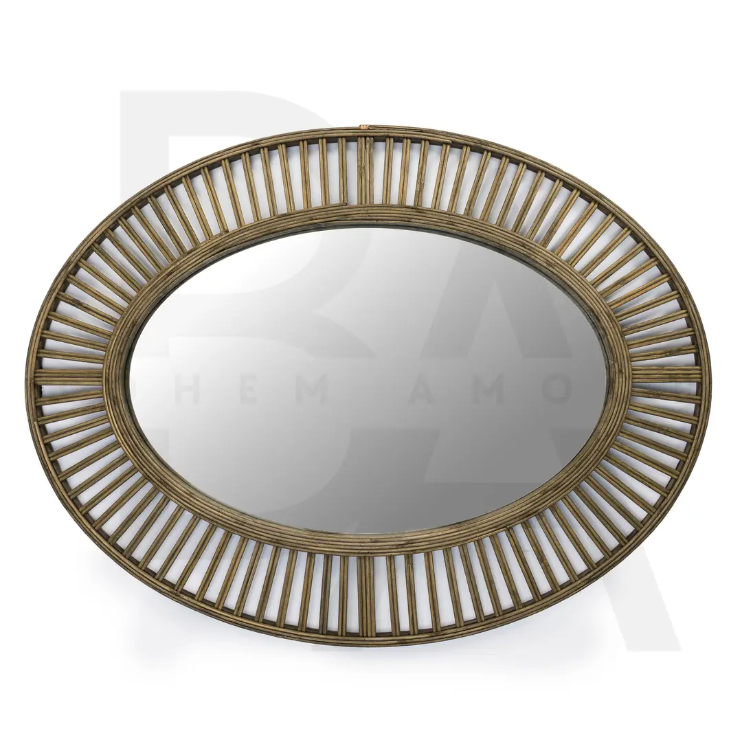 Oval Vintage Bambu Ayna