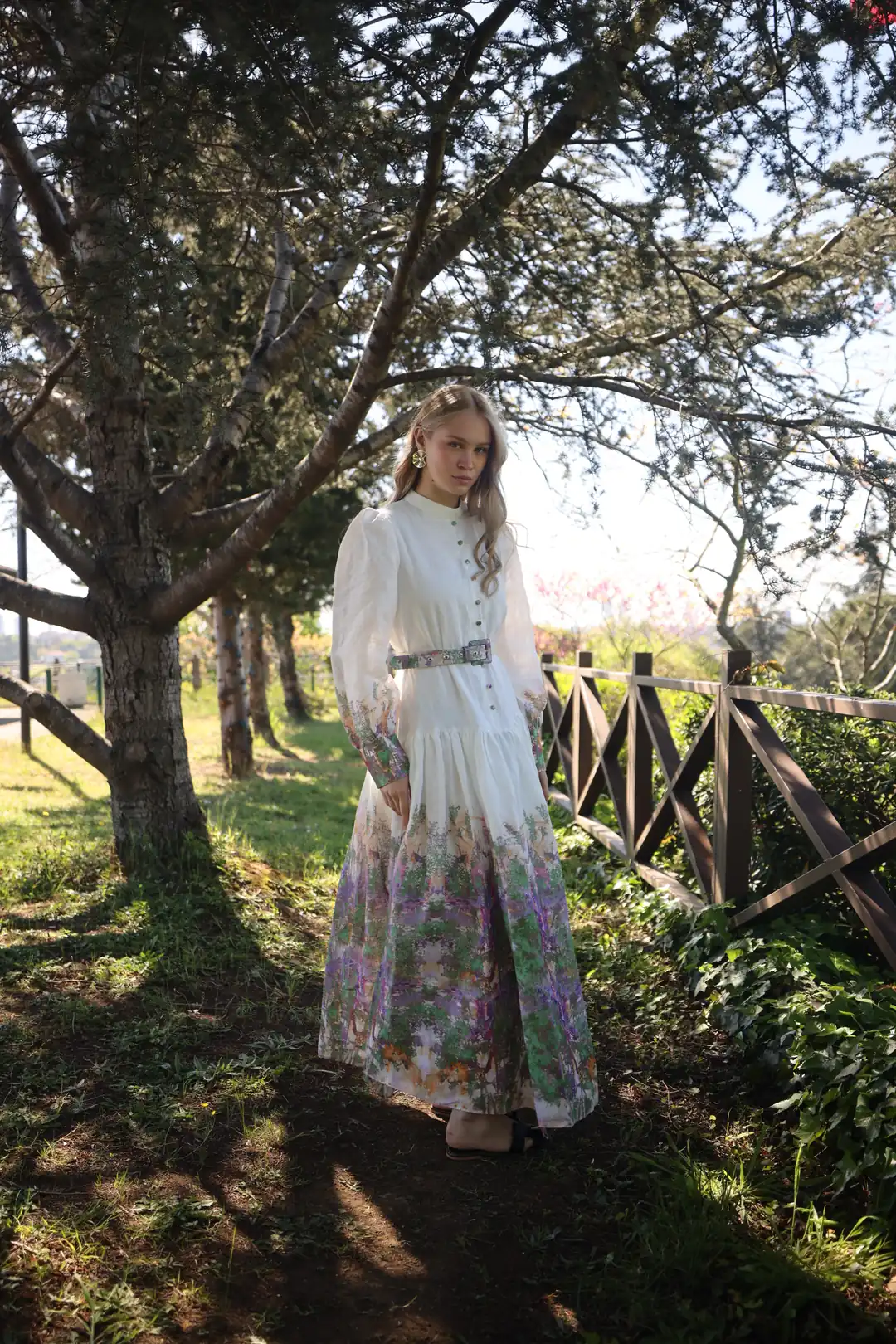 Tuval Mor Keten Elbise