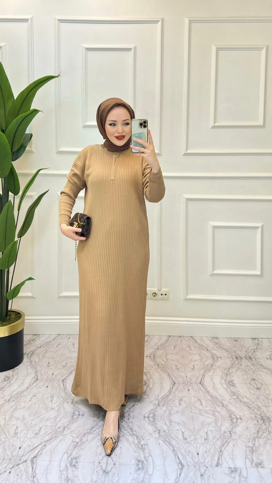 FATMA ELBİSE VİZON - Semre Butik