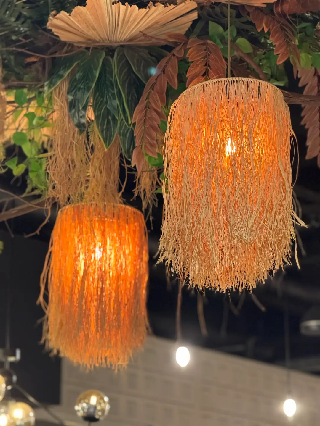 "2-piece Raffia Wicker Boho Pendant Light (SET OF 2)"