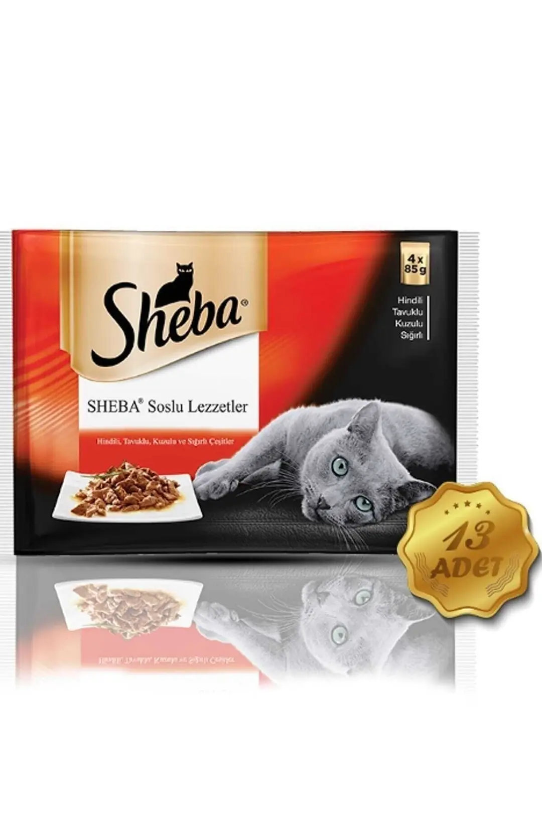Sheba Pouch Etli Çeşitler 4x85 Gr 13 Adet - Petpal