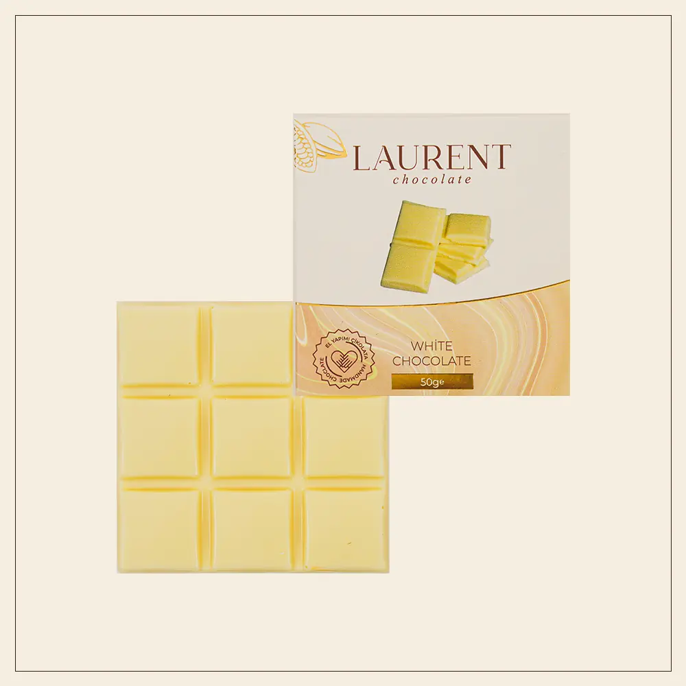 Beyaz Çikolata Kare Tablet 50gr | Laurent Chocolate