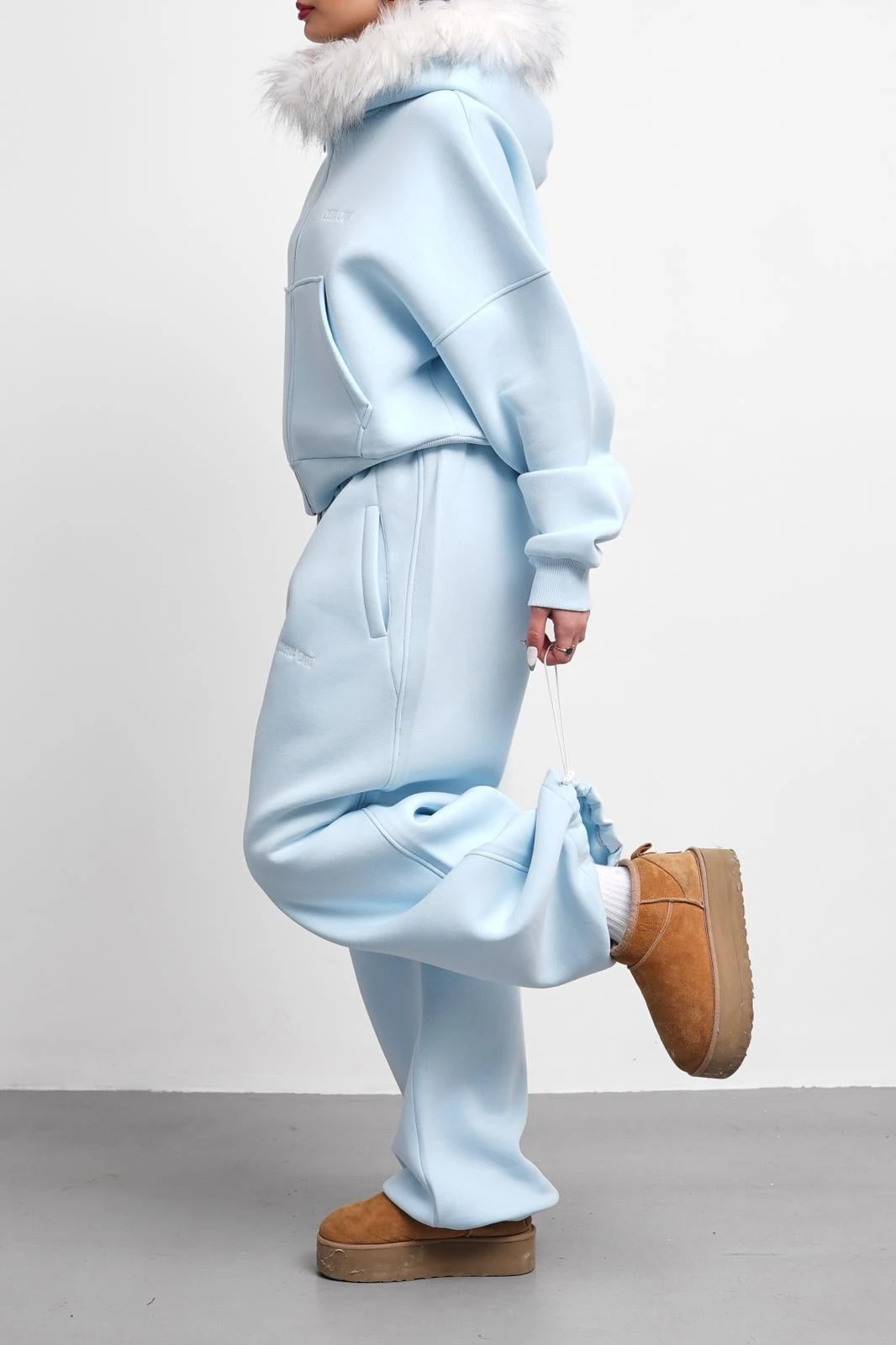 THEOW Oversize Bebe Mavi Lastik Paça Tek Alt