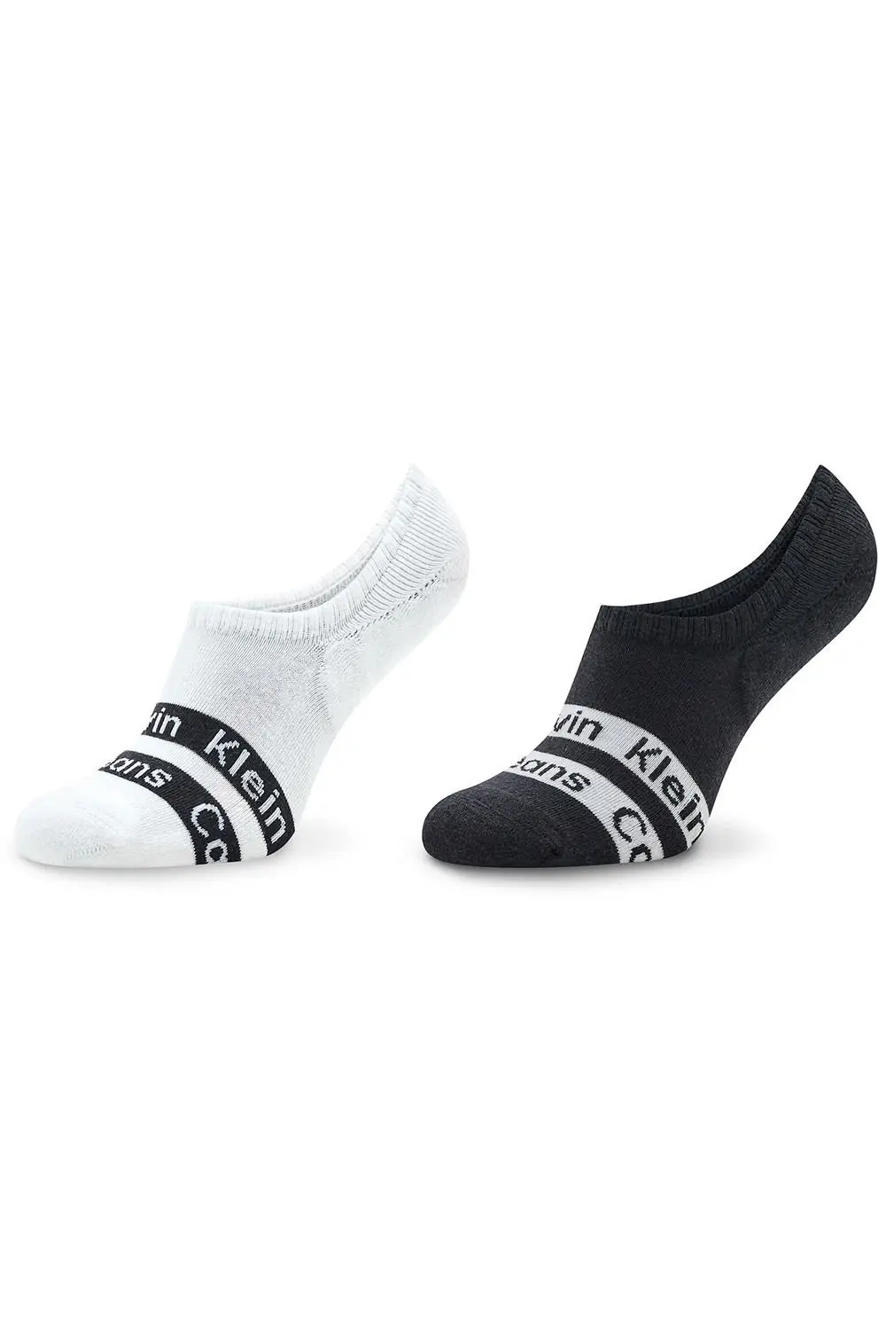 Men Footie High Cut Socks 2P White/Black