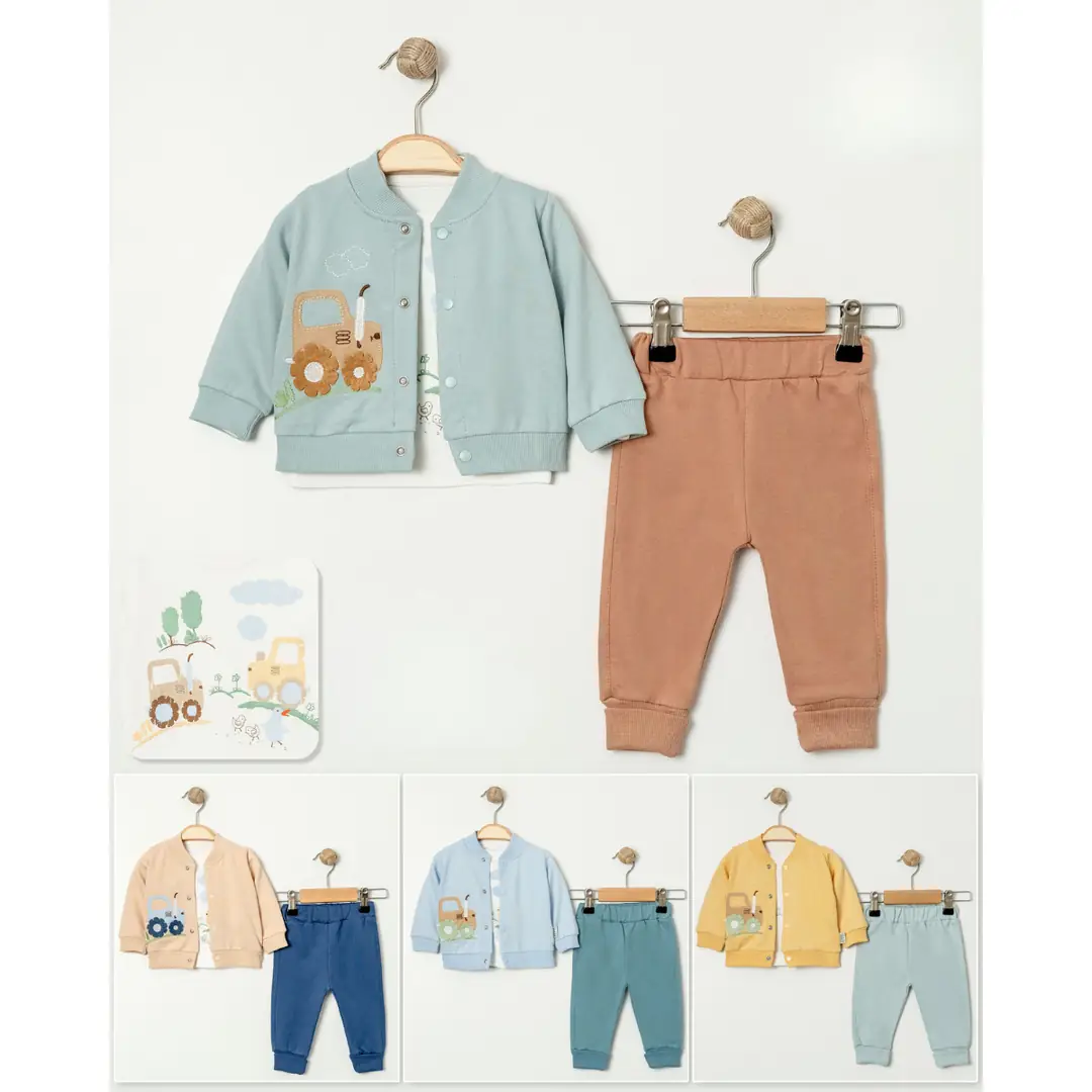 Erkek Bebek Taktörlü 3lü Takım