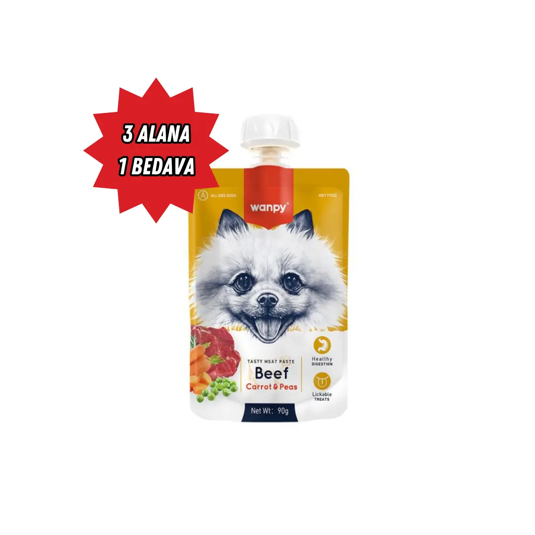 Wanpy Taze Sığır Etli&Havuçlu Köpek Et Ezmesi 90 gr - Mavireyon