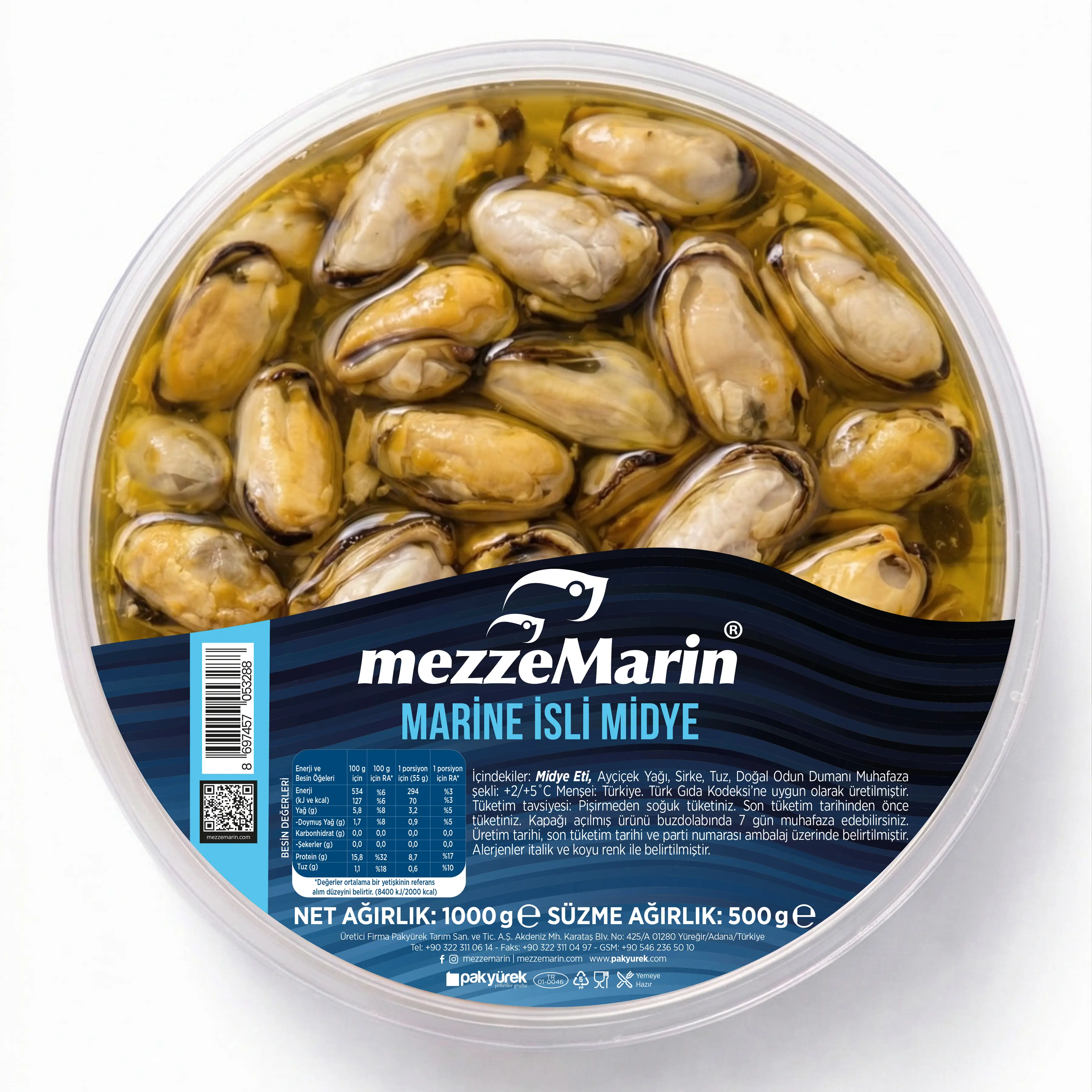 Marine Midye Füme 1000 Gr.