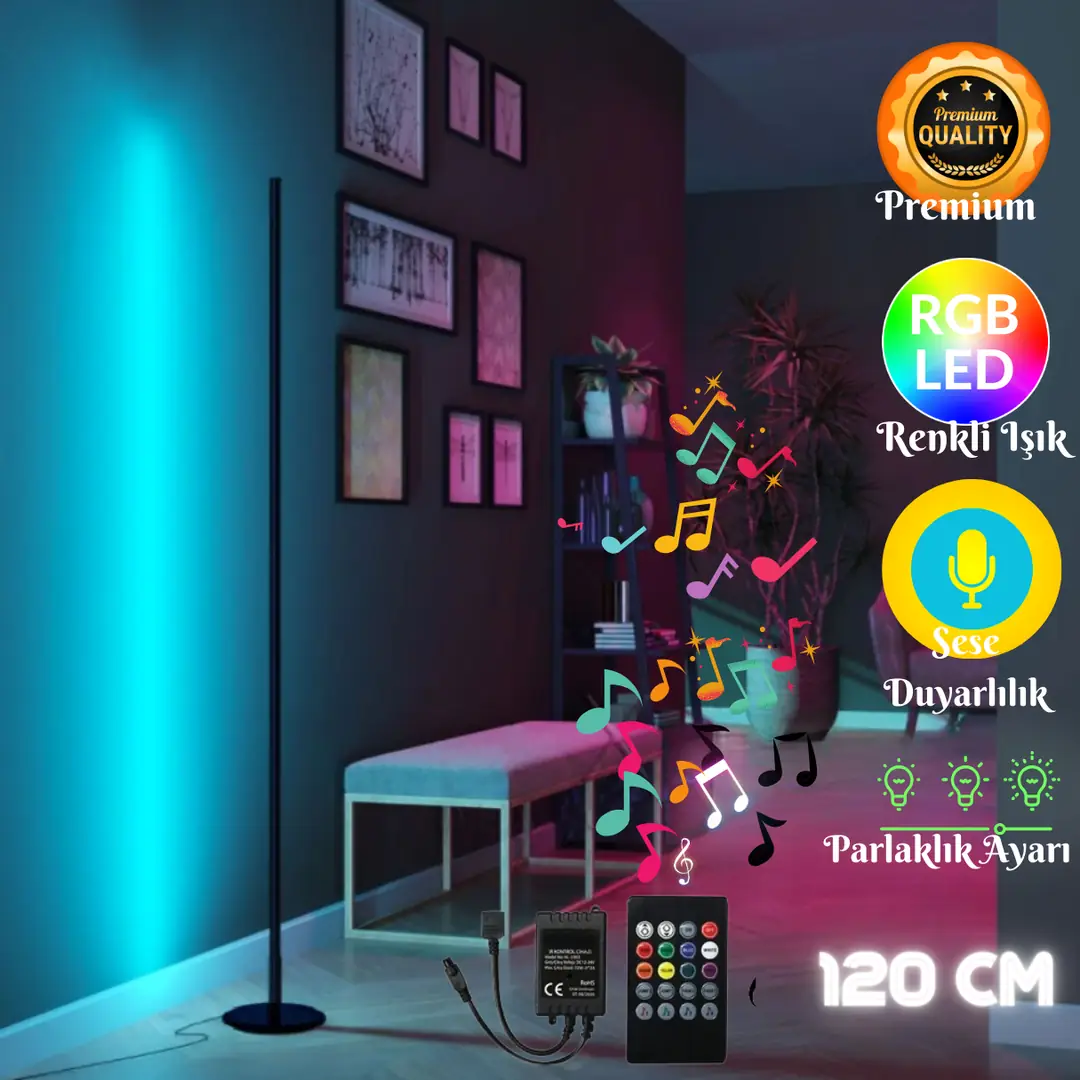 Voice STICK - Oda Aydınlatma Sistemi -Full Rgb - Kumandalı - 120 cm ...