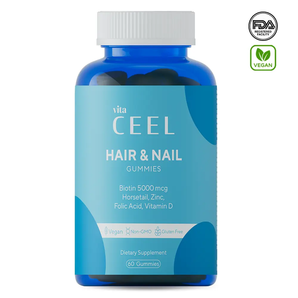 Saç Tırnak Vitamini Çiğnenebilir Vegan Gummy Biotin 5000, Vitamin D ...