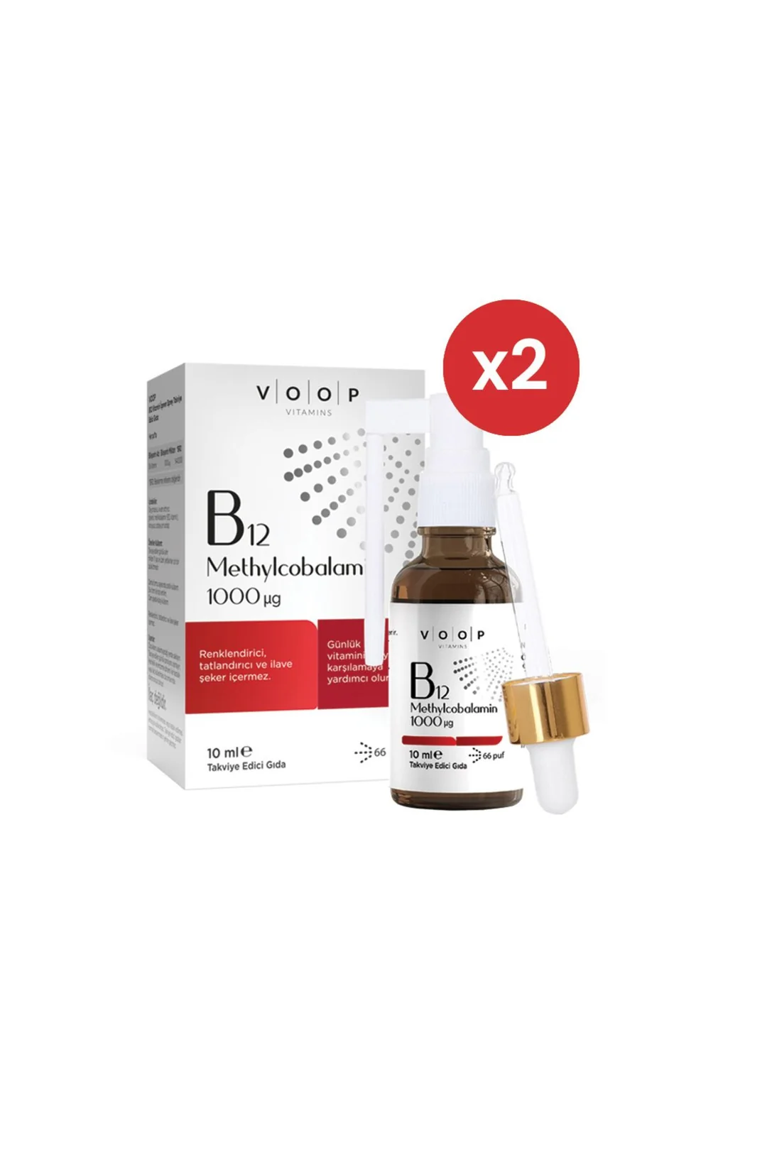 Voop Vitamin B12 Methylcobalamin 1000 mcg Sprey-Damla 10 ml