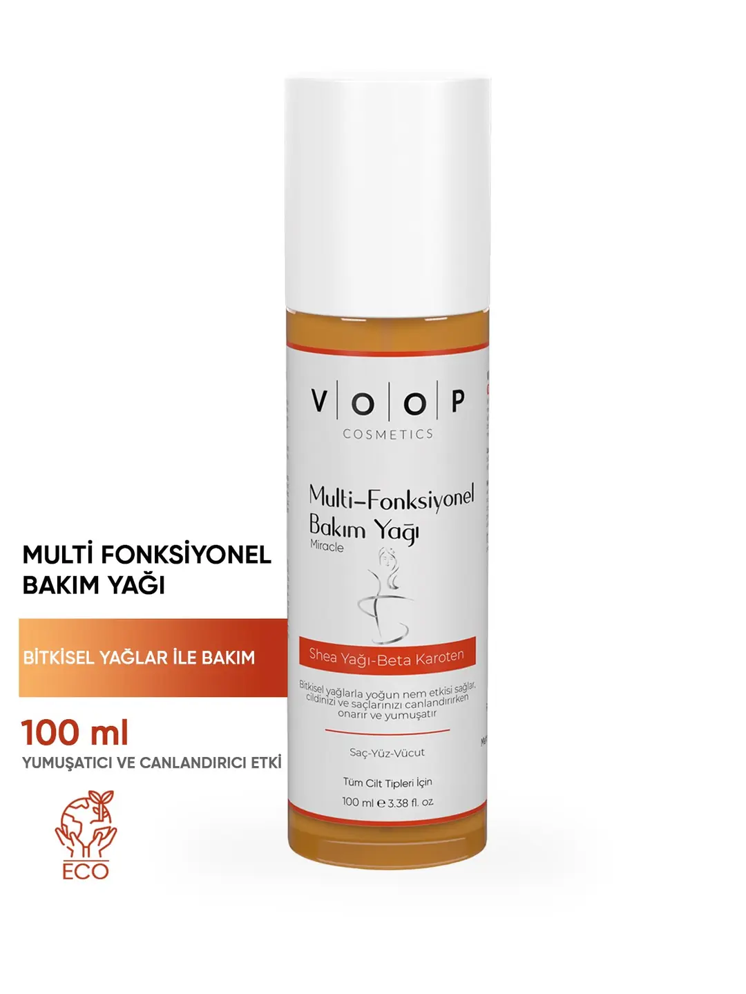 Voop Multi Fonksiyonel Bakım Yağı 100 ml | Shea ve Beta Karoten