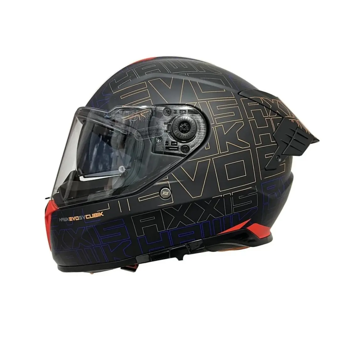 AXXIS HAWK SV EVO CUBIK C4 MAT FLOUR ORANGE FULLFACE MOTOSİKLET KASKI