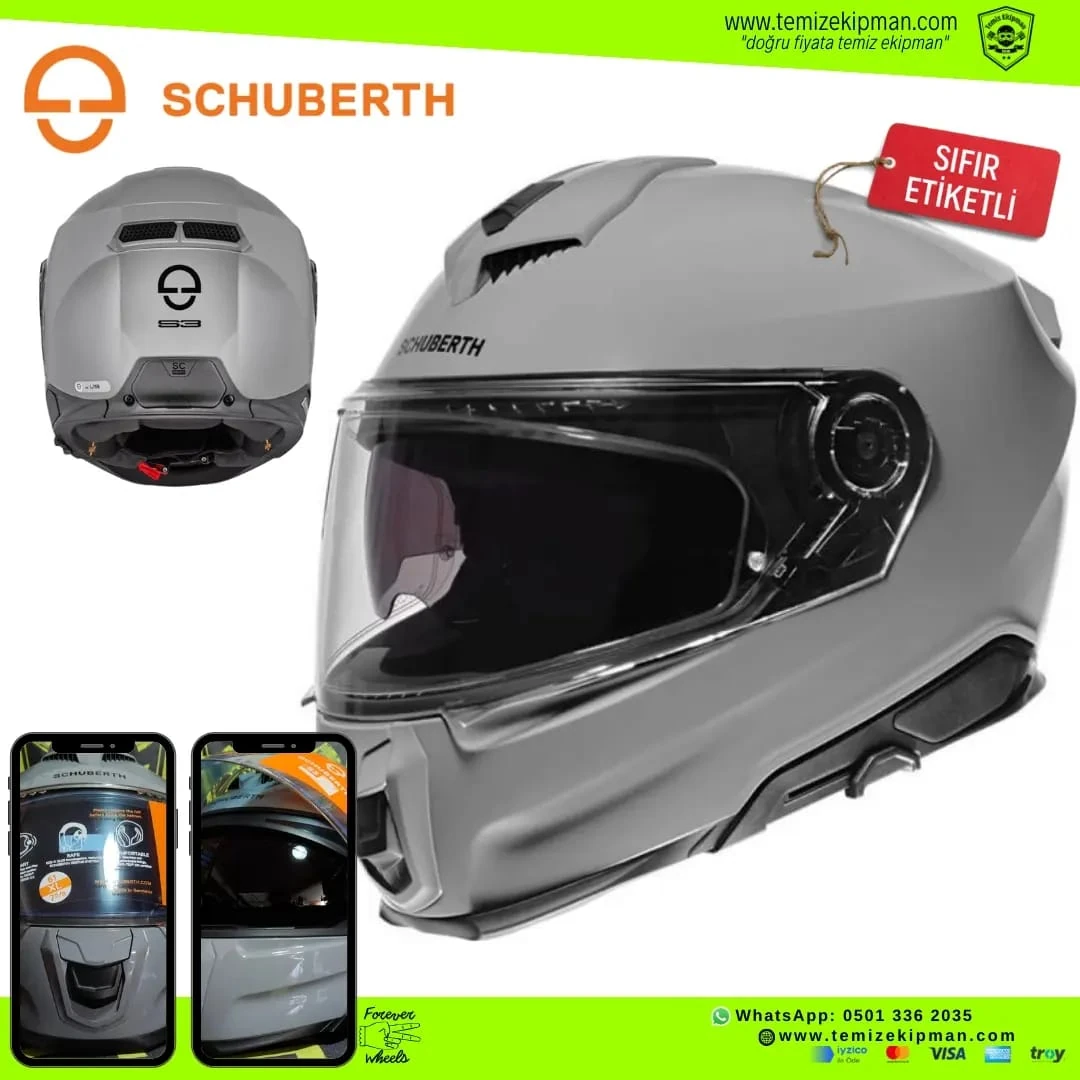 SCHUBERTH C5 CONCRETE GREY ÇENE AÇILIR MOTOSİKLET KASKI