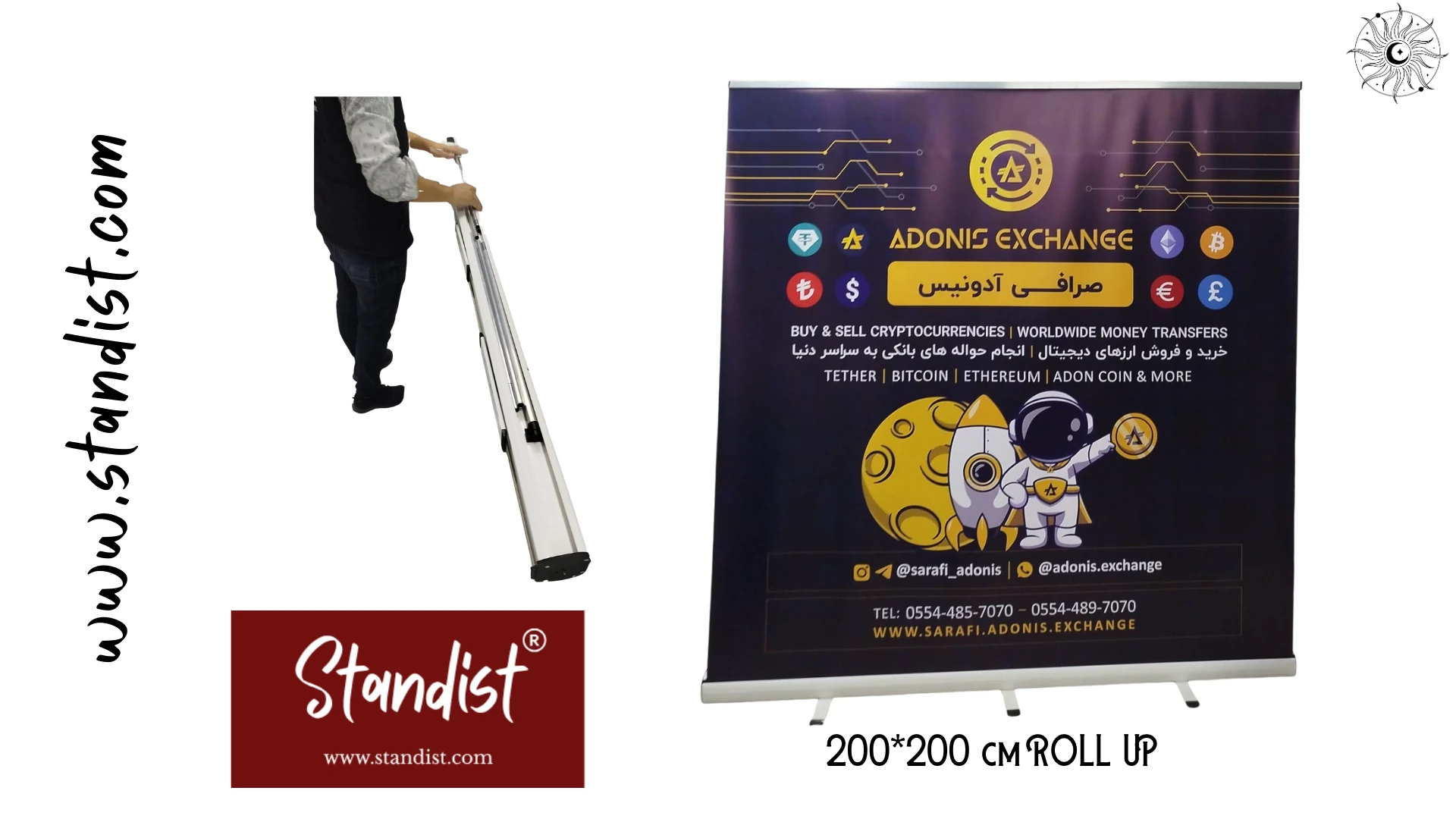 Roll Up Banner 200×200 | Etkileyici Görünüm Standsit 2 m lik Roll Up
