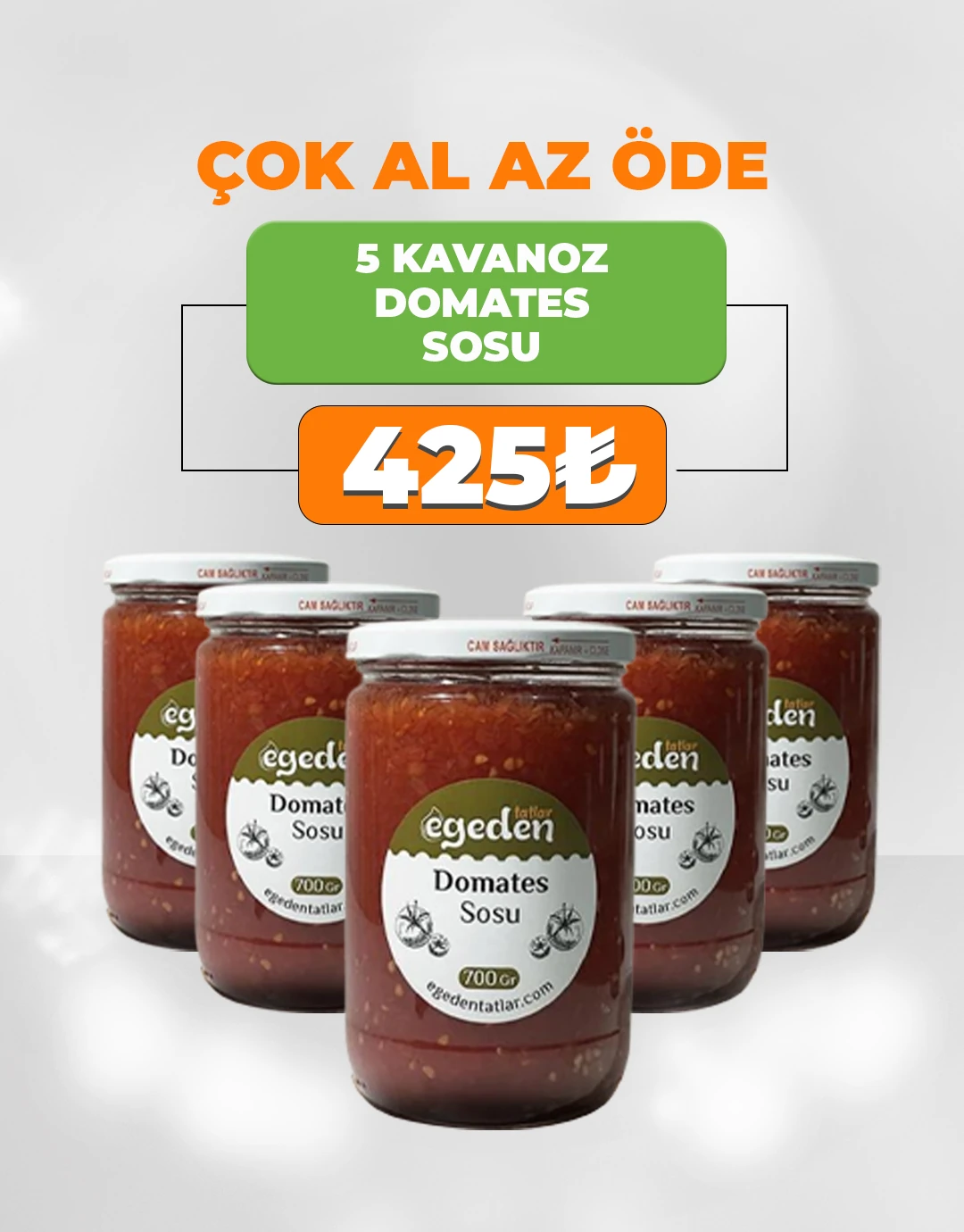 Konserve Domates Sosu 700 gr. 5'li Paket