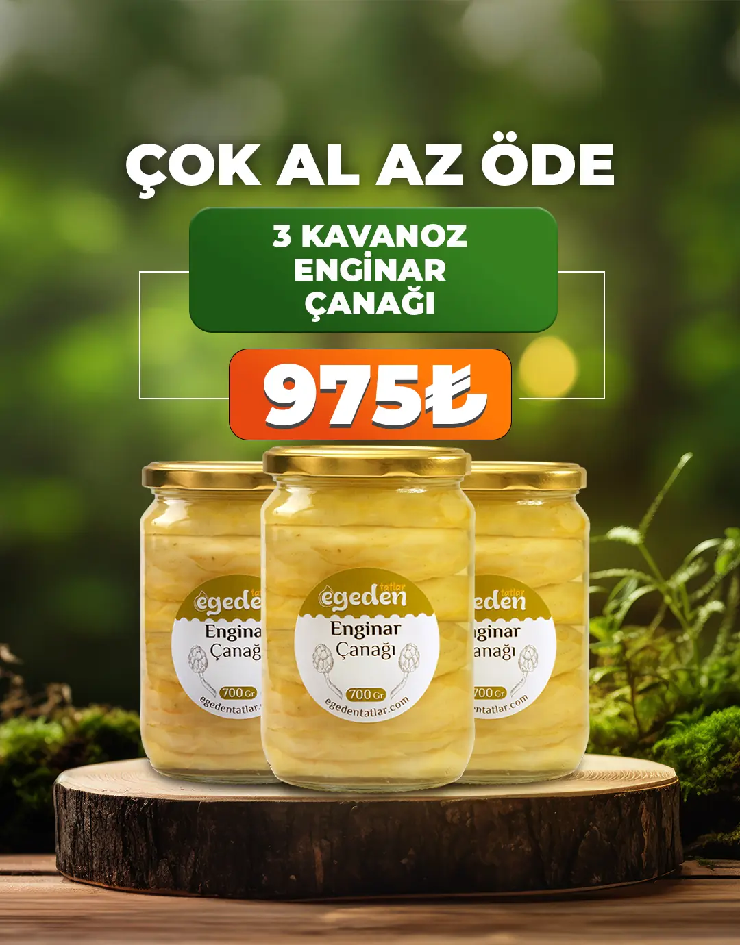 Çanak Enginar Konservesi 7 Adet 3'lü Paket