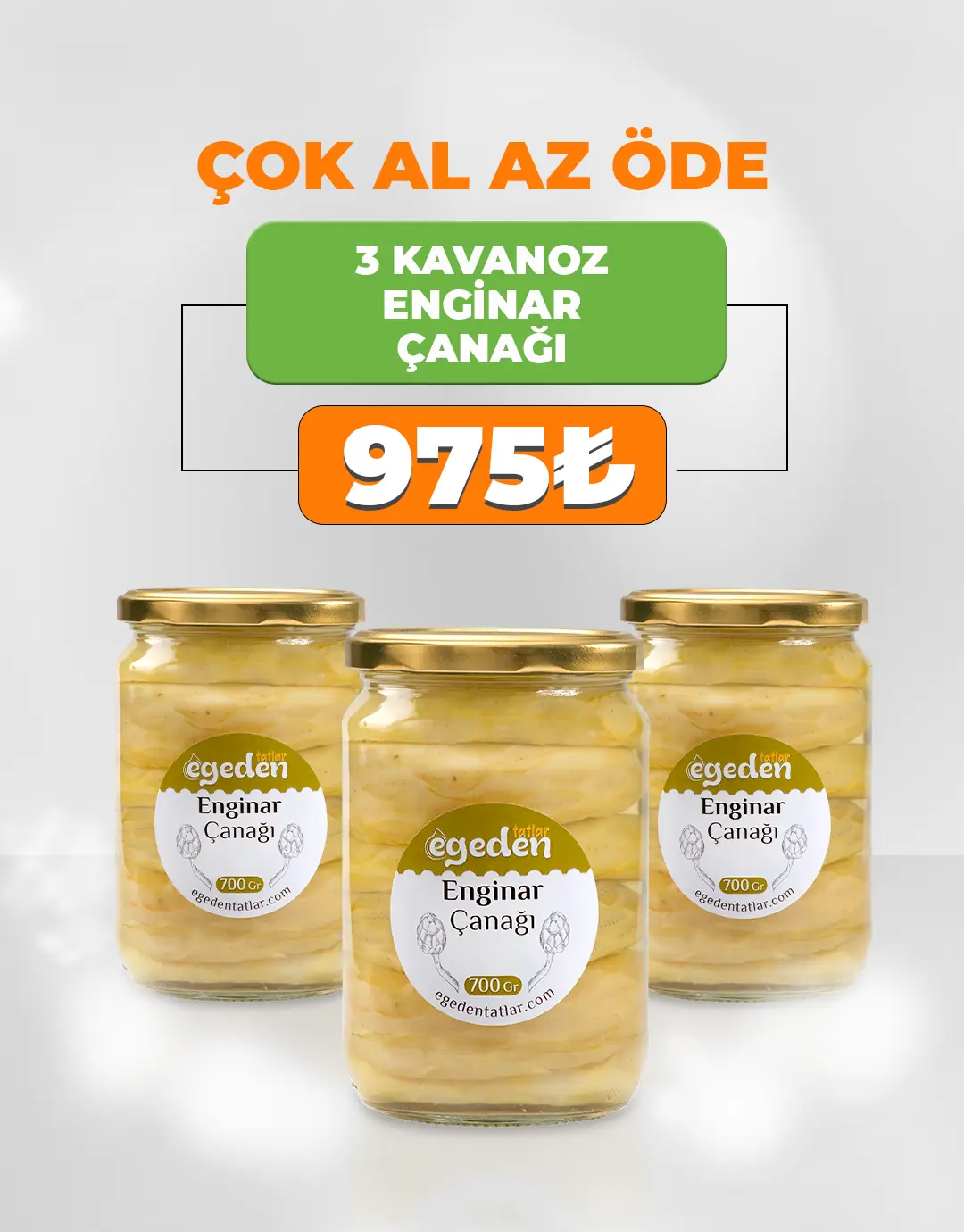 Çanak Enginar Konservesi 7 Adet 3'lü Paket