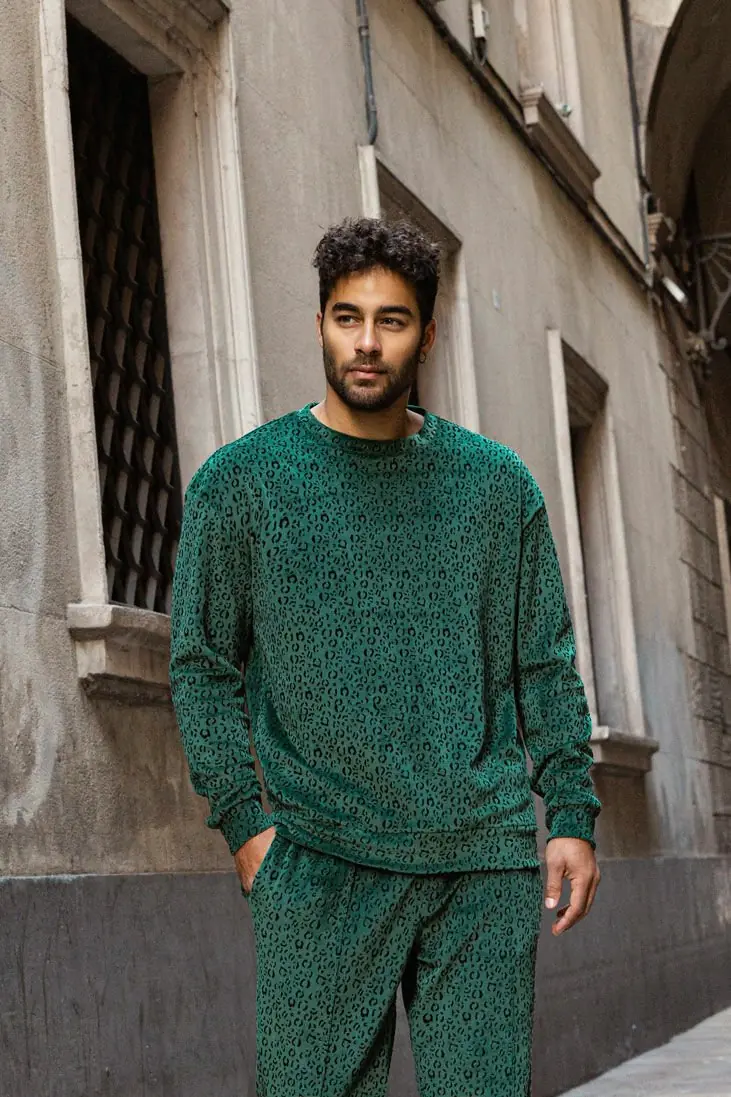 Green Leo Men's Velvet Set | Dear Deer