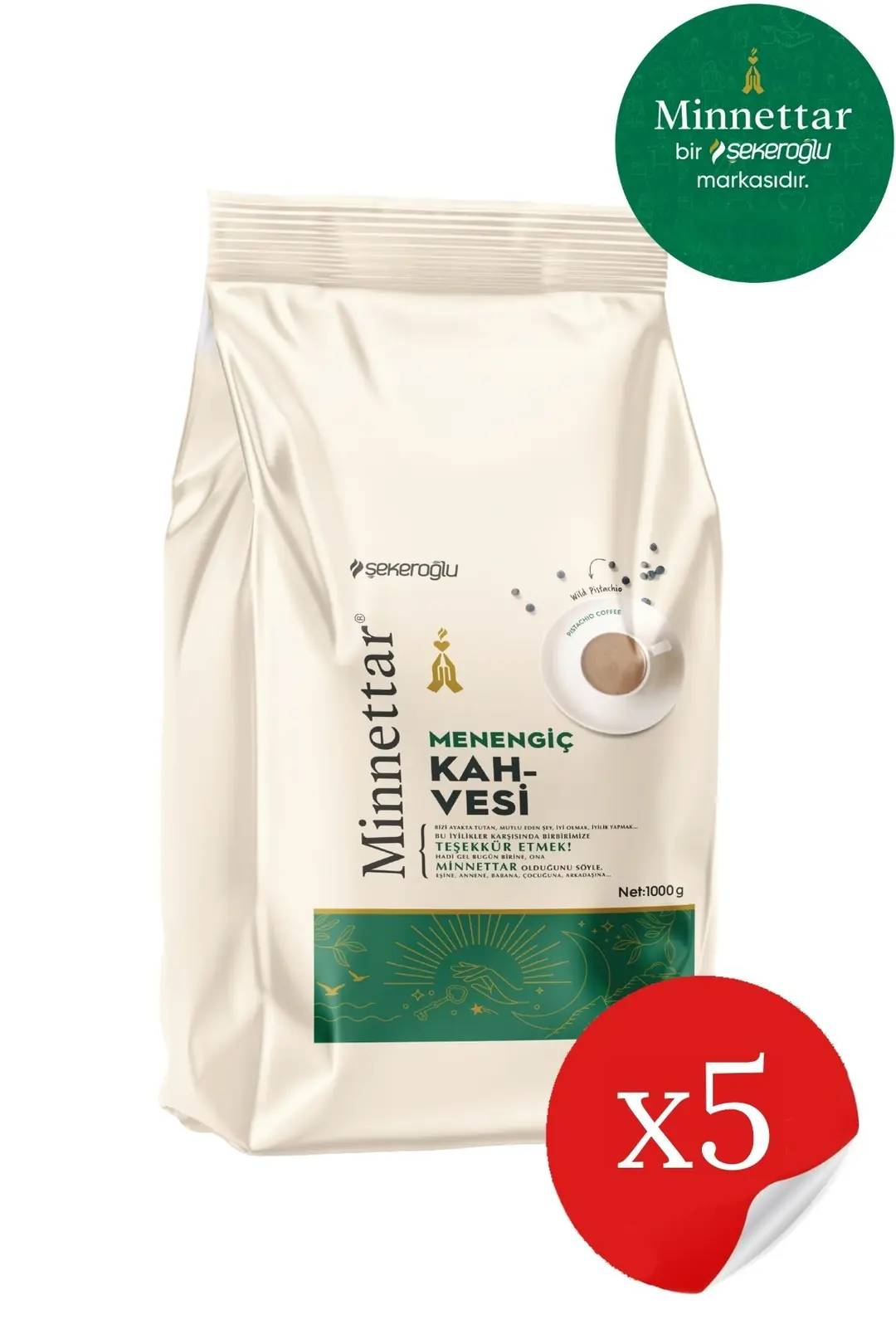 Minnettar Menengiç Kahvesi 5 X 1000 gr ( 5 Adet ) | Şekeroğlu