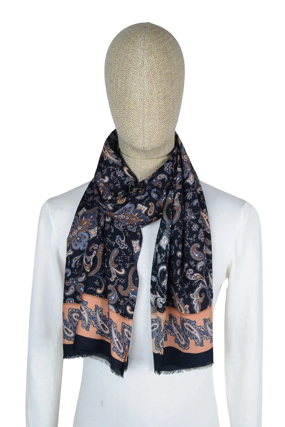 CENGİZ İNLER Erkek Şal Desenli Pamuk Fular