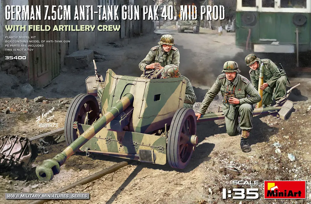MiniArt Pak 40 Top ve Topçu Mürettebatı Maketi | Herdevat