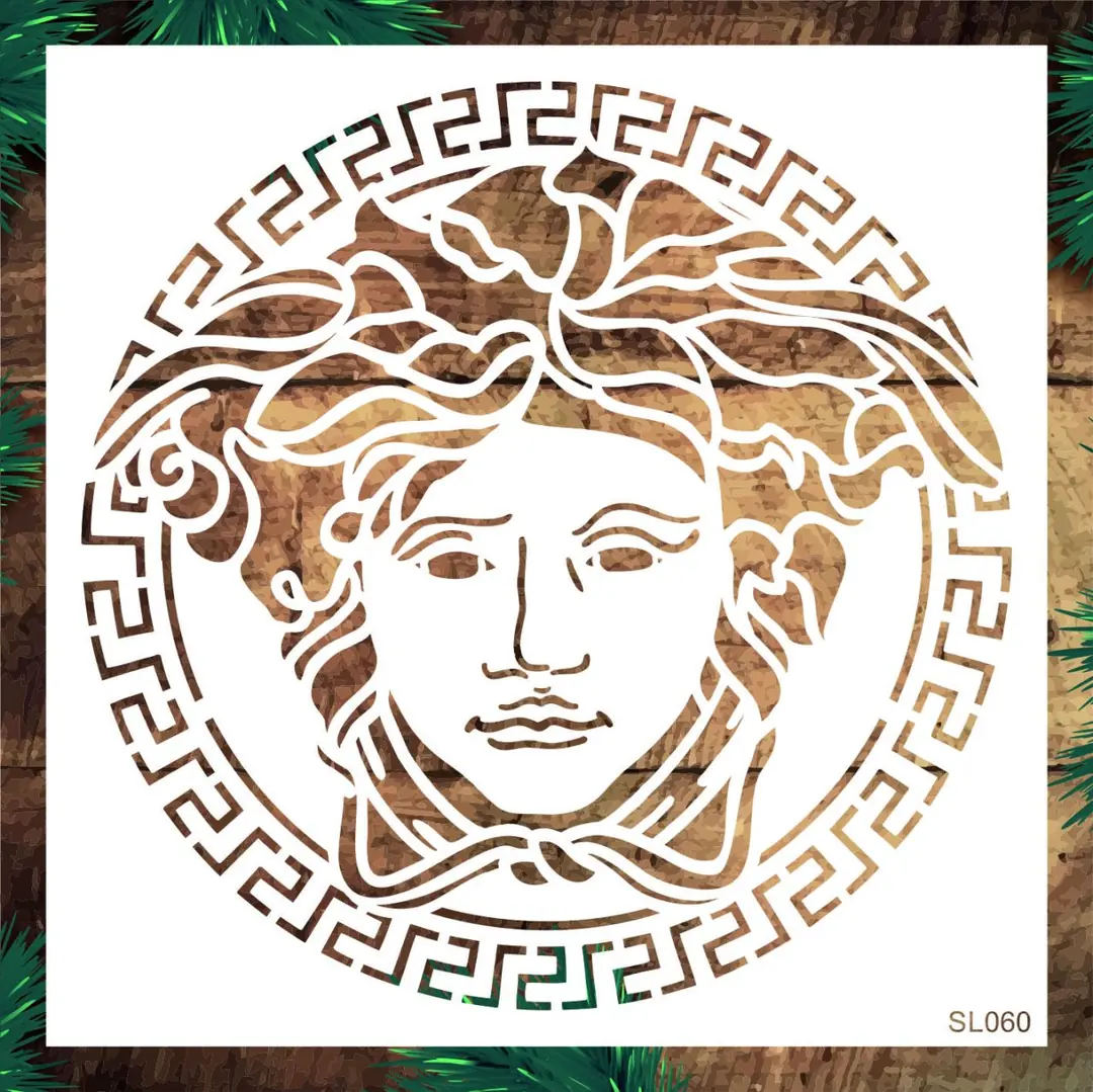 Stencil Tasarım Sl060 Versace Duvar Ahşap Cam Boyama Deseni