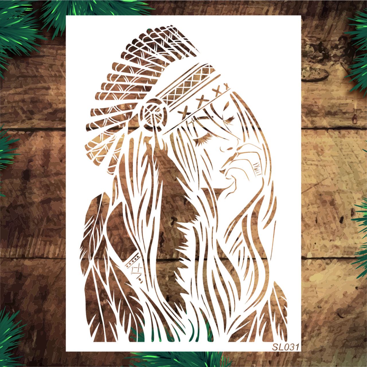 Stencil Tasarım Sl031 Kızıldereli Siluet Duvar Ahşap Cam Boyama Deseni