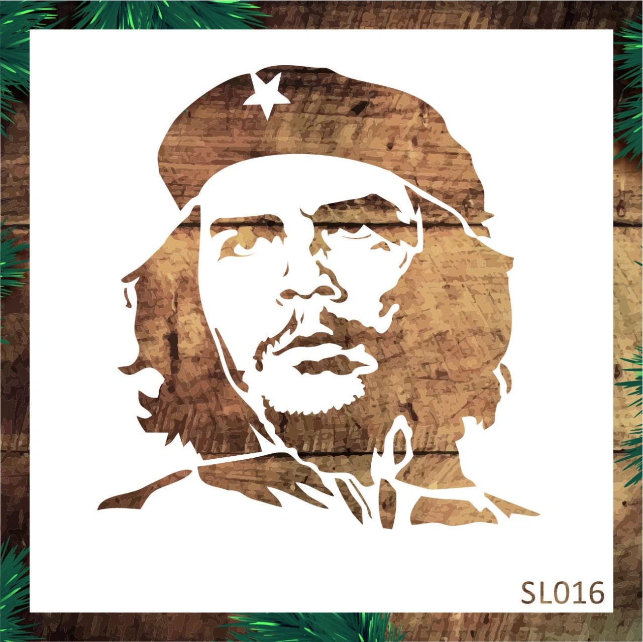 Stencil Tasarım Sl016 Che Guevara Duvar Ahşap Cam Boyama Deseni