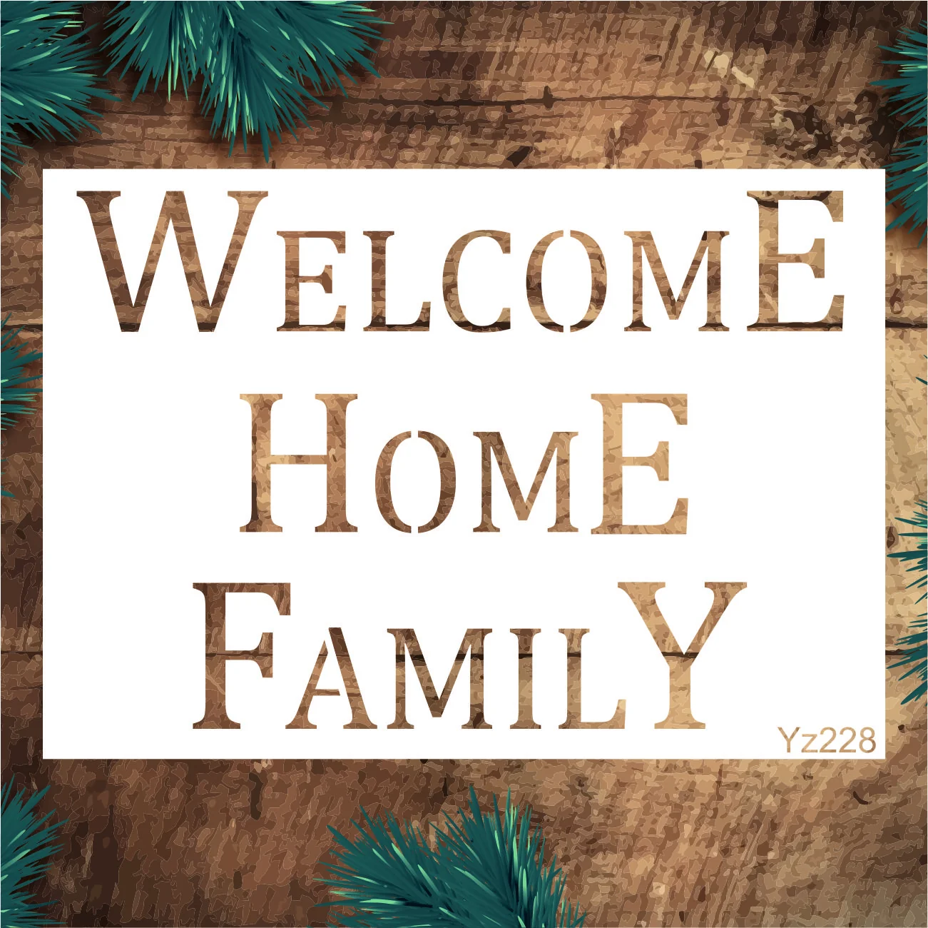 Stencil Tasarım Yz228 Welcome Duvar Ahşap Cam Kumaş Boyama Şablonu