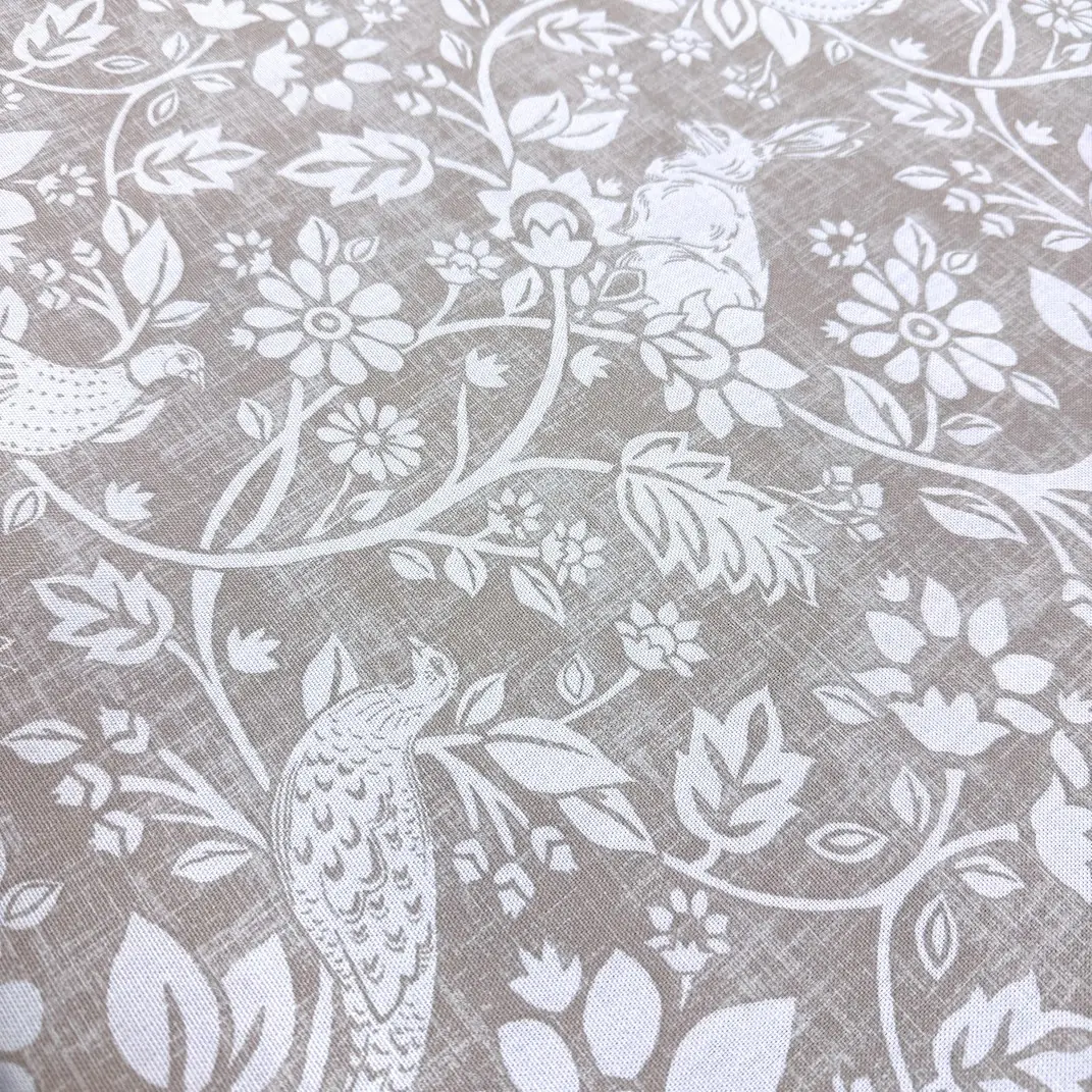 Kuş ve Tavşan Pamuk Keten Kumaş