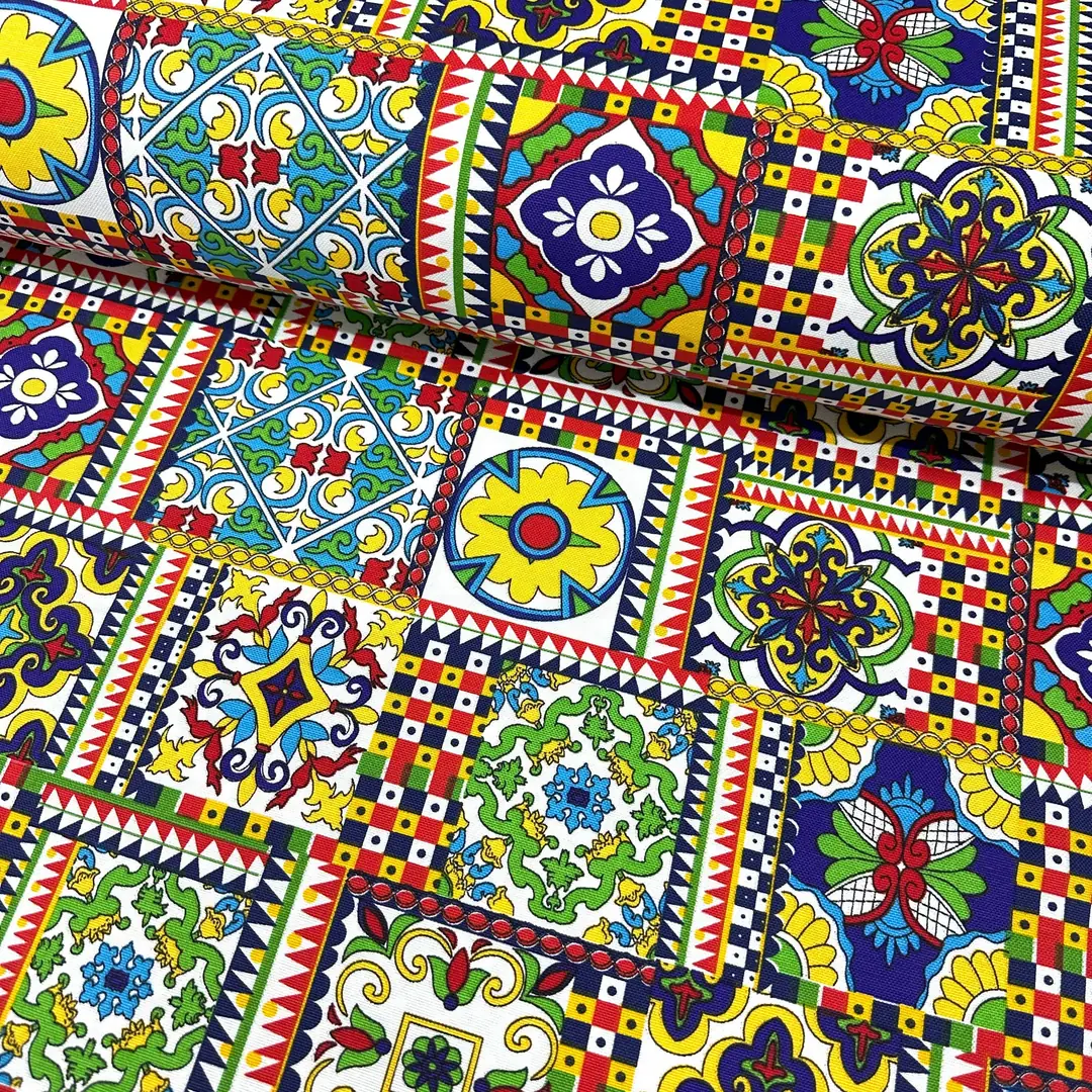 Kare Etnik Motifler Panama Keteni | İntaşlar