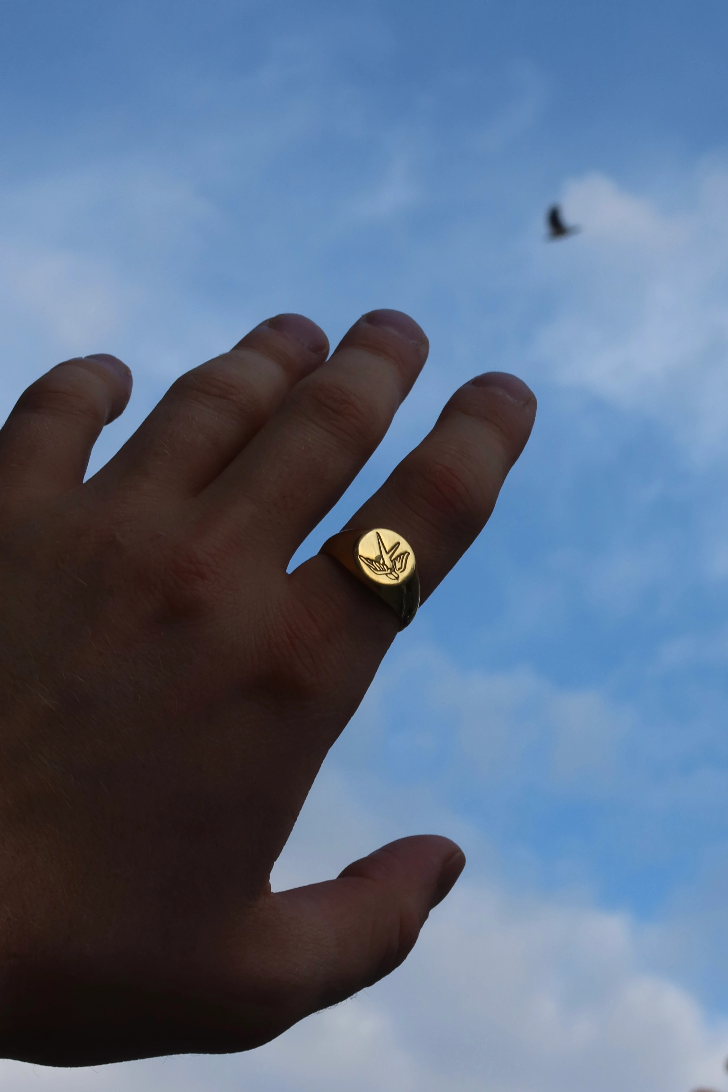 925 Gold Swallow Crest Ring